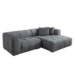 Riess Ambiente riess-ambiente Modernes Ecksofa ZERO GRAVITY 240cm dunkelgrau Cord 3-Sitzer Couch L-Form