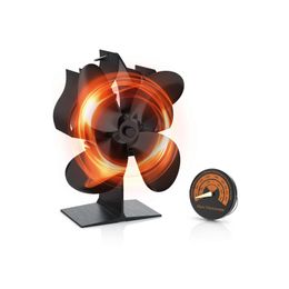 Brandson Kaminventilator, mit Thermometer, 4 Rotorbl&auml;tter, stromlos, leise