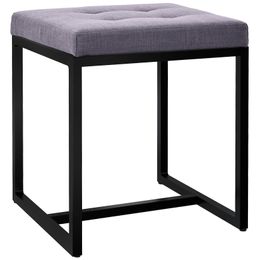 CLP Sitzhocker Barci I Moderner Hocker Hochwertiger Polsterhocker mit schwarz pulverbeschichteten Eisengestell