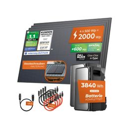 Solarway&reg; 2000Wp / 800W Balkonkraftwerk mit 3,8kWh Speicher komplett Steckdose - 3,8 kWh EcoFlow STREAM Ultra + AC Pro - Solaranlage Komplettset - 500W Solarmodule & EcoFlow Speicher & Zubeh&ouml;r