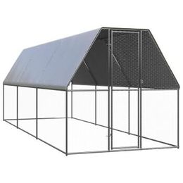 vidaXL Outdoor H&uuml;hnerk&auml;fig mit Komplett&uuml;berdachung 2 m, 6 m, 2 m