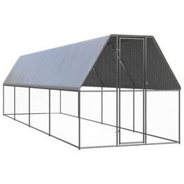 vidaXL Outdoor H&uuml;hnerk&auml;fig mit Komplett&uuml;berdachung 2 m, 8 m, 2 m