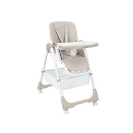 Kikka boo Kinderhochstuhl Spicy+ faltbar h&ouml;henverstellbar Fu&szlig;st&uuml;tze R&auml;der Korb beige