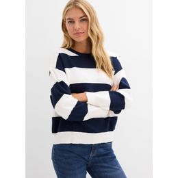 bonprix Oversize-Pullover aus softem Viskose-Mix, wei&szlig;, Gr.52/54 (XXL), weit geschnittener Pullover, aus Viskose