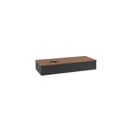 Villeroy & Boch V&B Waschtischunterschrank mit Frontstruktur, mit Beleuchtung Antao 120x19x50cm, WBP-farbe w. wal, bla m Lac ; Villeroy & Boch (L11112PD)