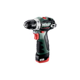 Metabo Akku-Bohrschrauber PowerMaxx BS BL Kunststoffkoffer; 12V 2x2Ah Li-Power + LC 40 (601721500)