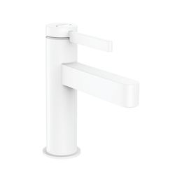 Hansgrohe Waschtisch-Einhebelmischer 100 Finoris mit Push-Open-Ablaufgarnitur, mattwei&szlig; (76010700)