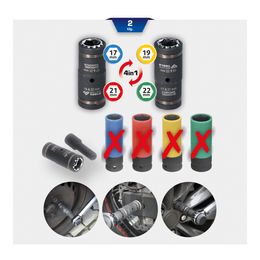 Brilliant Tools 4 in 1 Kraft-Stecknuss-Satz, 2-tlg (BT691011)