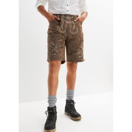 bonprix Trachtenhose aus Lederimitat, braun, Gr.58, Traditionelle Trachtenhose in Lederoptik