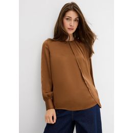 bonprix Bluse aus flie&szlig;endem Satin, braun
