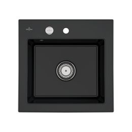 Villeroy & Boch V&B Sp&uuml;le Subway 50 S m Abl.garn, Exzenter, pure black ; Villeroy & Boch (331502R7)