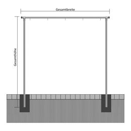 Schake W&auml;schetrockenger&uuml;st &Oslash;48mm, Querstange 3,50m, 7 Haken einseitig, gebogen (419_4435)
