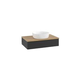 Villeroy & Boch V&B Waschtischunterschrank mit Frontstruktur Antao 80x19x50cm, WBP-farbe hon. Oa, bla m Lac ; Villeroy & Boch (K08111PD)