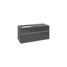 Villeroy & Boch V&B Waschtischunterschrank Collaro 120x54,8x50cm, WT l, LED 8,8 W, glo Gr ; Villeroy & Boch (C113B0FP)