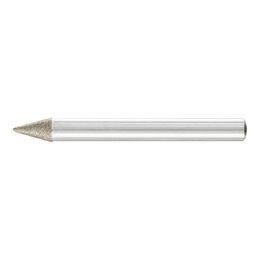 Pferd TOOLS Diamant-Schleifstift Spitzkegel &Oslash;6x30&deg; Schaft&Oslash;6 mm D126 (mit.) zum Anfasen/Entgraten/Senken (36476030)