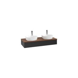 Villeroy & Boch V&B Waschtischunterschrank ohne Frontstruktur, mit Beleuchtung Antao 120x19x50cm, HL, WBP w. wal, bla m Lac ; Villeroy & Boch (L13052PD)
