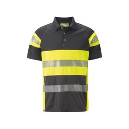 HOLEX Warnschutz Polo-Shirt, grau / gelb, Unisex-Gr&ouml;&szlig;e: L (091660 L)