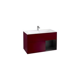 Villeroy & Boch V&B Waschtischunterschrank Finion Reg re Black matt lacquer, Peony Matt ; Villeroy & Boch (F040PDHB)