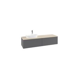 Villeroy & Boch V&B Waschtischunterschrank mit Frontstruktur -Beleuchtung Antao 160x50cm, HL, WBP botti., Anthrac. m Lac ; Villeroy & Boch (L37153GK)