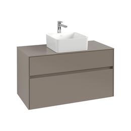 Villeroy & Boch V&B Waschtischunterschrank Collaro 100x54,8x50cm, Waschtisch mittig, taupe ; Villeroy & Boch (C03800VM)