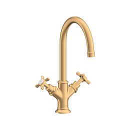 Hansgrohe Zwei-Griff-Waschtischarmatur 210 Axor Montreux A 175mm, m KrG, m ZugstAblGar, brush. br (16502950)