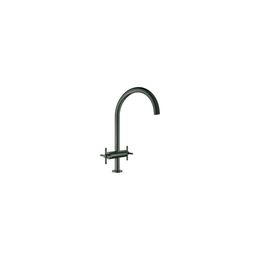 Grohe Sp&uuml;ltisch-2-Griff-Armatur Atrio 1/2", C-Auslauf, hard graphite geb&uuml;rstet (30362AL0)