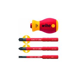 wiha Schraubendreher mit Bithalter Set SoftFinish&reg; electric slimVario&reg; Stubby 4-tlg. (41230)