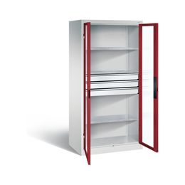 C+P Werkzeugschrank Acurado, H1950xB930xT600mm, Front Rubinrot, Korpus Lichtgrau (8922-5530) ; C + P M&ouml;belsysteme (8922-5530|S10048)