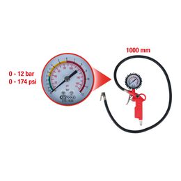 KS Tools Druckluft-Reifenf&uuml;llmesser, 0-12bar (515.1920)