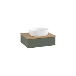 Villeroy & Boch V&B Waschtischunterschrank mit Frontstruktur -Beleuchtung Antao 60x19x50cm, WBP hon. Oa, lea gre. m Lac ; Villeroy & Boch (L07111HL)