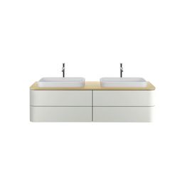 Duravit Waschtisch-Konsole Happy D.2 Plus 160x55cm, m 2 Ausschnitt., Medit. Eiche (HP032HB7171)