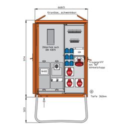Walther Werke Anschlussverteilerschrank 44kVA m.Z&auml;hlerplatz WAV0170BR1)