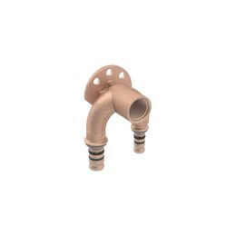 Geberit Doppelanschlusswinkel Mepla d= 20mmxRp 1/2x16mm, 90Grad, Rotguss (602275005)