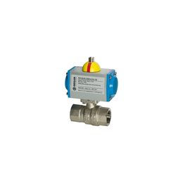 Riegler Messingkugelhahn, pneumat. Stellantrieb doppeltwirk., Rp 1, L=133 (350.212)
