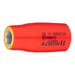Hazet Steckschl&uuml;ssel-Einsatz Sechskant schutzisoliert 900KV-11 Vierkant hohl 12,5 mm (1/2 Zoll) Au&szlig;en-Sechskant-Tractionsprofil 11 mm)