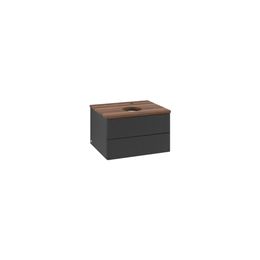 Villeroy & Boch V&B Waschtischunterschrank mit Frontstruktur Antao 60x36x50cm, HL, WBP w. wal, bla m Lac ; Villeroy & Boch (K18152PD)