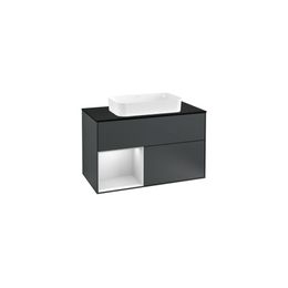 Villeroy & Boch V&B Waschtischunterschrank Abdeckplatte bla m Finion 100x60,3cm, Rg l wh. m Lac, md bl. m Lac ; Villeroy & Boch (F242MTHG)