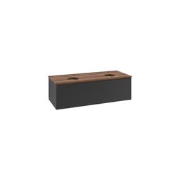 Villeroy & Boch V&B Waschtischunterschrank mit Frontstruktur, mit Beleuchtung Antao 120x36x50cm, HL, WBP w. wal, bla m Lac ; Villeroy & Boch (L35152PD)