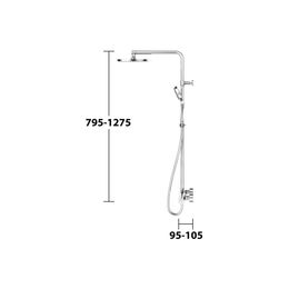 KEUCO Thermostat-Brausemischer Plan blue Aufputz, mit Kopfbrause, verchromt (53926012321)