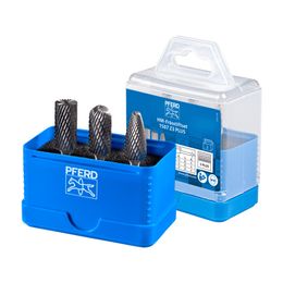Pferd TOOLS Hartmetall Fr&auml;sstift Set 1507 Zahnung 3 PLUS 3-tlg. &Oslash; 12mm Schaft-&Oslash; 6 mm universal mittel kreuzverzahnt (21901507)