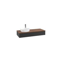 Villeroy & Boch V&B Waschtischunterschrank mit Frontstruktur, mit Beleuchtung Antao 120x19x50cm, HL, WBP w. wal, bla m Lac ; Villeroy & Boch (L11152PD)