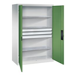 C+P Schwerlastschrank mit Schubladen Acurado, 1950x1200x600mm, 7035/6011 ; C + P M&ouml;belsysteme (8932-5230|S10205)
