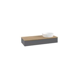 Villeroy & Boch V&B Waschtischunterschrank ohne Frontstruktur, mit Beleuchtung Antao 120x19x50cm, WBP hon. Oa, Anthrac. m Lac ; Villeroy & Boch (L12011GK)