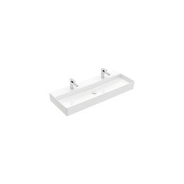 Villeroy & Boch V&B Waschtisch Memento 2.0 120x47cm, 2xHahnloch, o. &Uuml;L, wei&szlig; alpin ; Villeroy & Boch (4A22CG01)