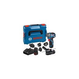 Bosch Akku-Bohrschrauber GSR 12V-35 FC, 2 x Akku GBA 12V 3.0Ah, 5 x Aufs&auml;tze in L-BOXX (06019H3008)