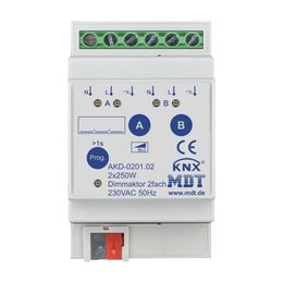 MDT technologies Dimmaktor 2-fach 3TE REG 250W, 230VAC AKD-0201.02)