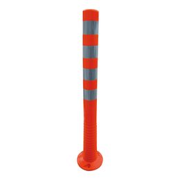 Schake Flexipfosten rot, selbstaufrichtend, &Oslash; 80mm, H&ouml;he: 1000mm + 4 wei&szlig; refl. Streifen, inkl Befestigungsmaterial (412211)