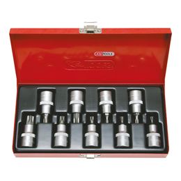 KS Tools 1/2" Bit-Stecknuss-Satz, 9-teilig, TB20-TB60 mit Stirnlochbohrung (911.1386)