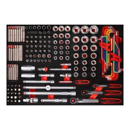 KS Tools 1/4" + 3/8" + 1/2" Steckschl&uuml;ssel-Satz in Schaumstoffeinlage, 159-tlg (811.0159)