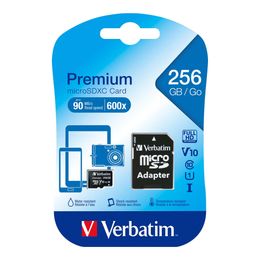 Verbatim microSDXC Card 256GB Class 10, U1,Premium 44087 (15-020-367)